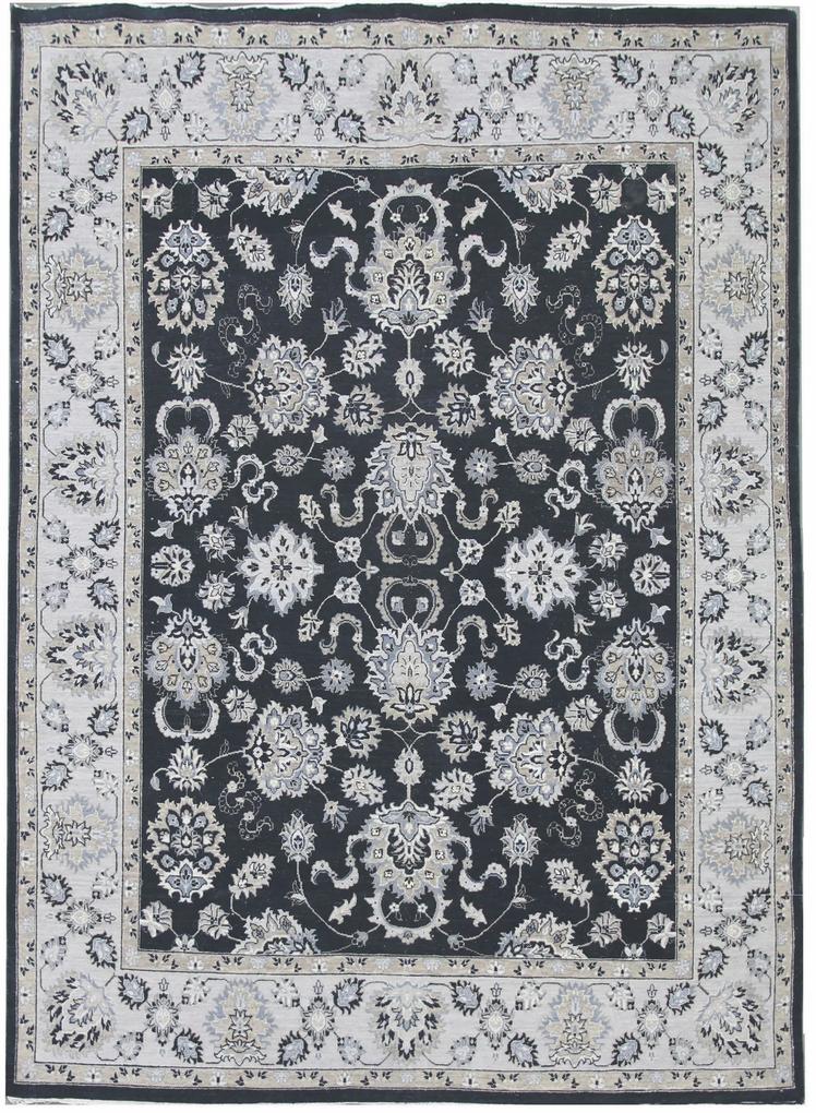 Diamond Carpets koberce Ručně vázaný kusový koberec Diamond DC-98 JN Black/ivory ROZMĚR: 140x200