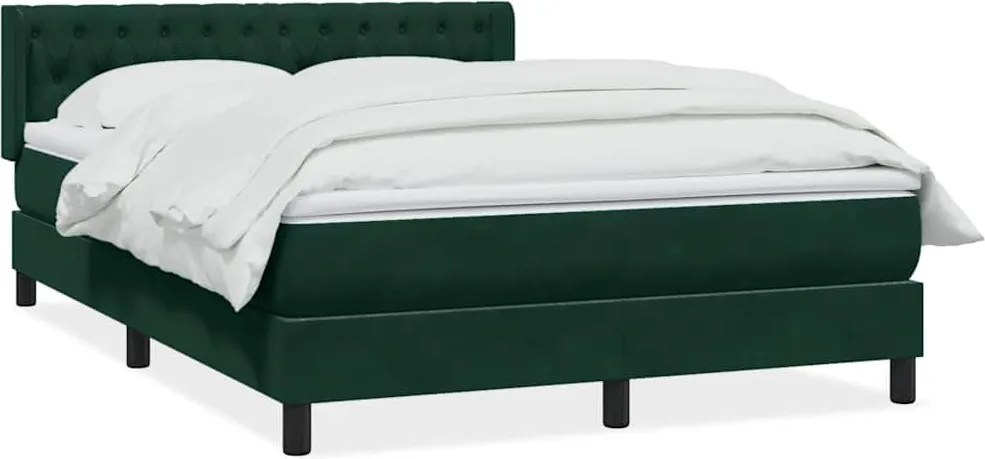 Box spring postel s matrací tmavě zelená 160x220 cm samet 3318414