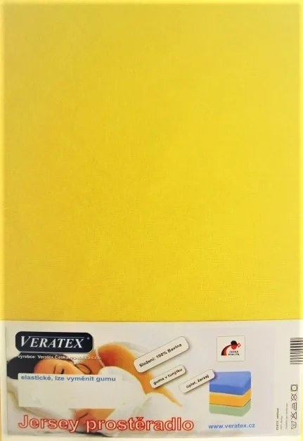 Veratex Jersey prostěradlo 120x200/15 cm (č. 6-stř.žlutá)  Jersey