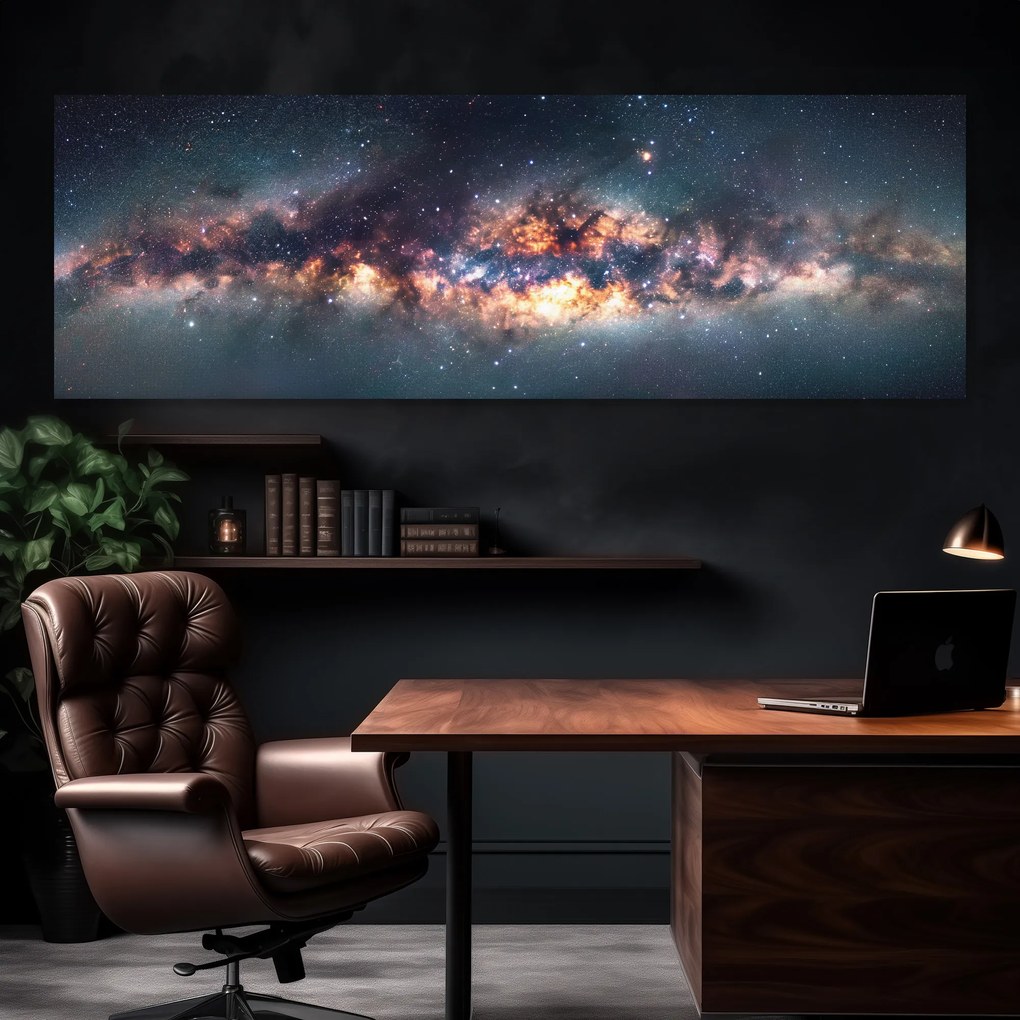 Obraz na plátně - Galaxie Mléčná dráha FeelHappy.cz Velikost obrazu: 150 x 50 cm