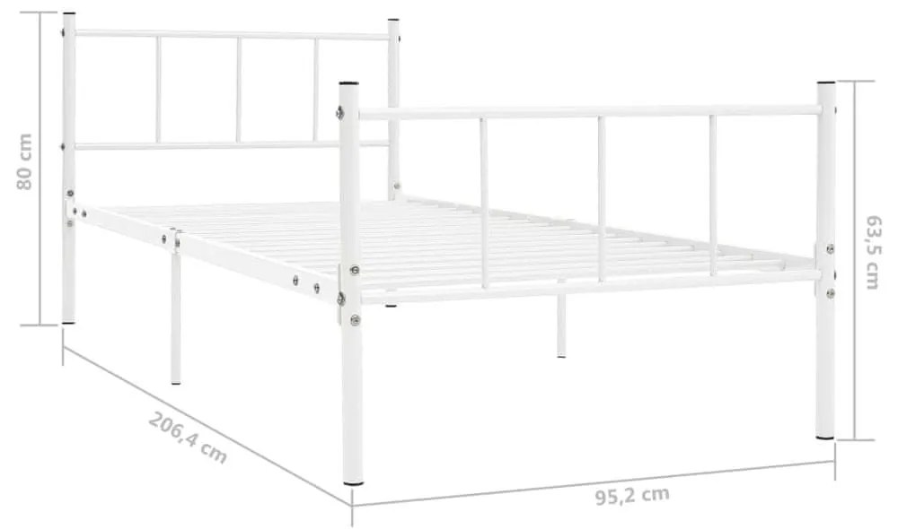 Petromila Rám postele bílý kov 90 x 200 cm