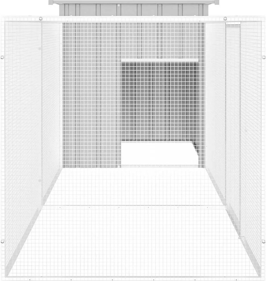 Klec pro kuřata šedá 300 x 91 x 100 cm pozinkovaná ocel 3106460