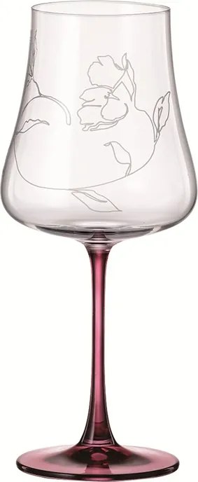 BOHEMIA IDUNA RED FOOT SKLENICE NA VÍNO 650 ML SADA 6 KS