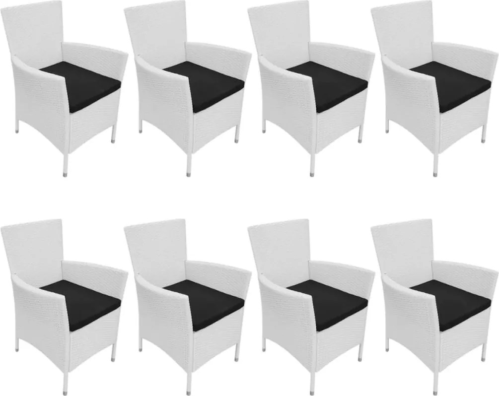 vidaXL Marketos 9dílný zahradní jídelní set polyratan krémově bílý