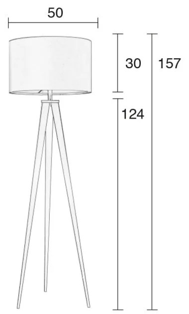 Černo-šedá stojací lampa Zuiver Tripod, ø 50 cm