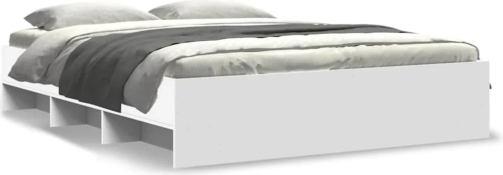 Rám postele bez matrace bílý 160x200cm Dřevěné konstrukce 3295639