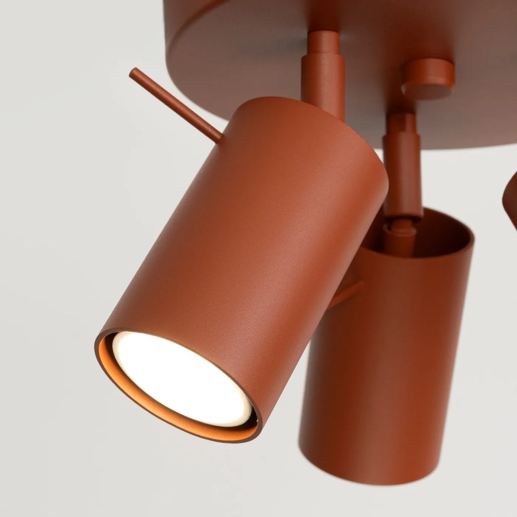 Stropní svítidlo Ring, 3x oranžové kovové stínítko, (možnost polohování)