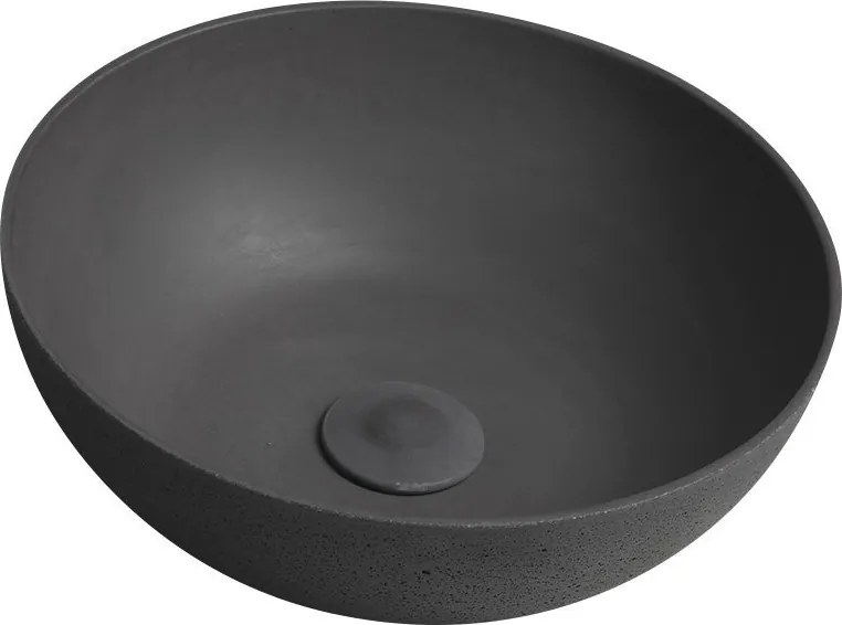 Sapho Sapho, FORMIGO betonové umyvadlo na desku, průměr 39cm, antracit, FG316
