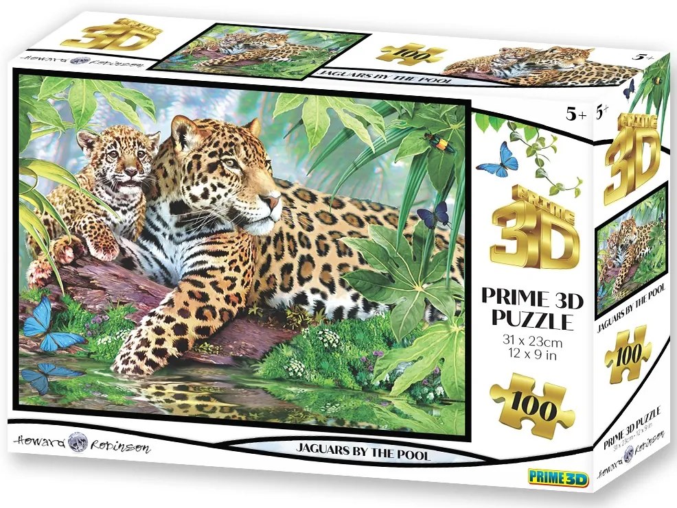 PRIME 3D PUZZLE - Jaguáři u bazénu 100 ks