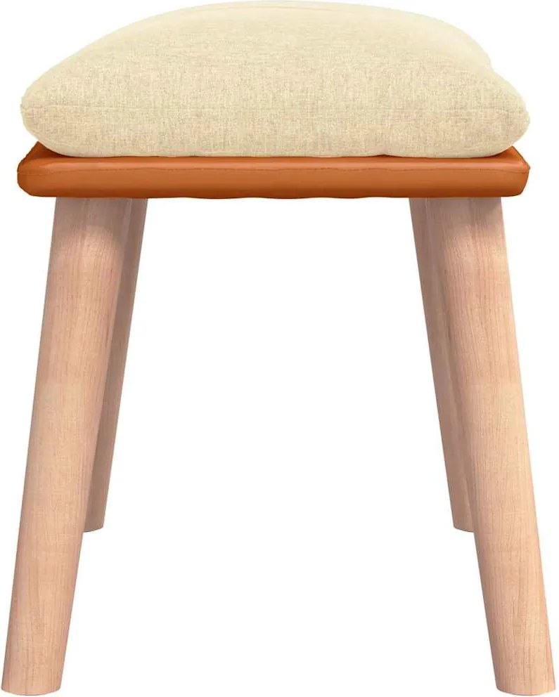 Podnožka krémová 45x29,5x35 cm textil a umělá kůže 341448