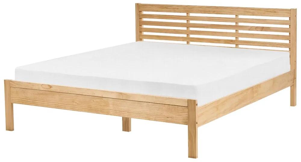 Světle hnědá dřevěná postel 160x200 cm - CARNAC