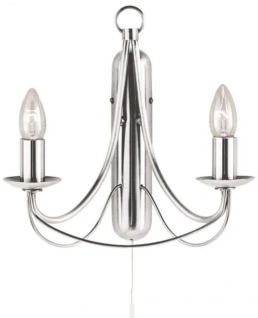 Searchlight 6342-2SS Nástěnná lampa s vypínačem MAYPOLE chrom