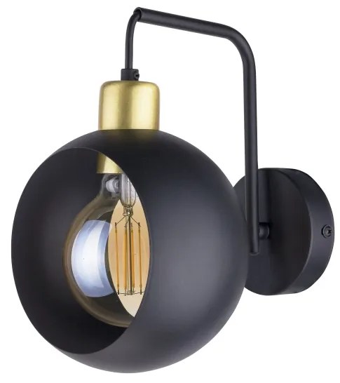 TK LIGHTING Nástěnné svítidlo - CYKLOP 2750, 230V/15W/1xE27, černá/zlatá