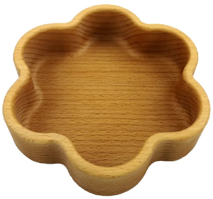 AMADEA Dřevěná miska ve tvaru květiny, masivní dřevo, rozměr 15x16x4,5 cm