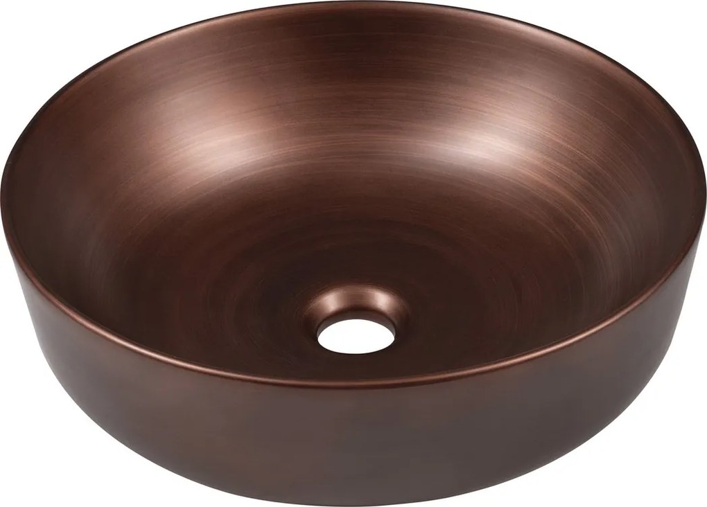 Sapho Sapho, PRIORI keramické umyvadlo na desku, průměr 41,5cm, měď, PI040