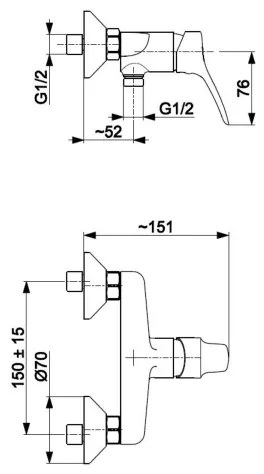 KFA Armatura 5246-010-00 - Sprchová baterie MORRIS lesklý chrom