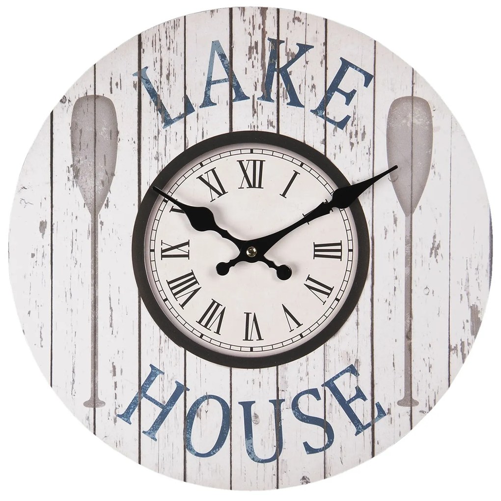 Nástěnné hodiny Lake House – Ø 34*4 cm / 1*AA