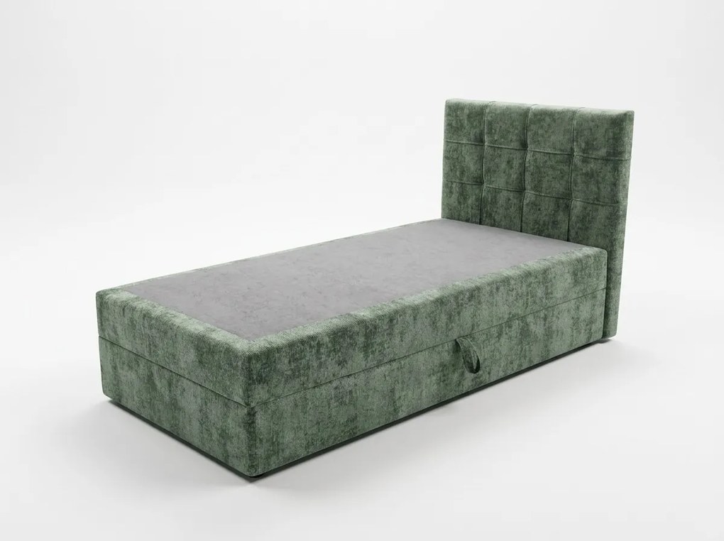 Čalouněná postel boxspring DIRELIS VIBE 90x200 cm tmavě zelená Matrace: Matrace Bonell pružinová