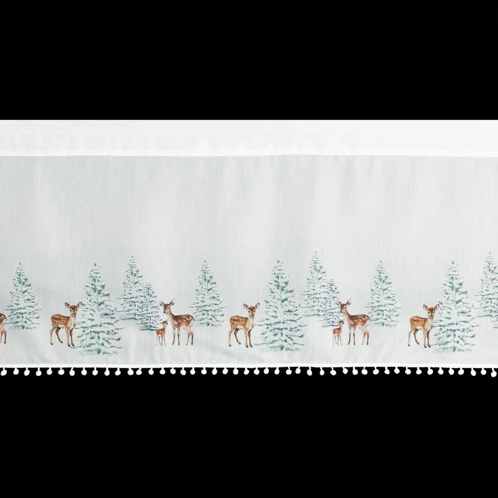 KRÁTKÁ VÁNOČNÍ ZÁCLONA NA PÁSCE XMAS18 150X40 CM VZOROVANÁ