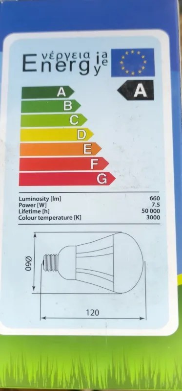 MAX LED LED žárovka E27 A60 12 SMD 5,5W, teplá bílá