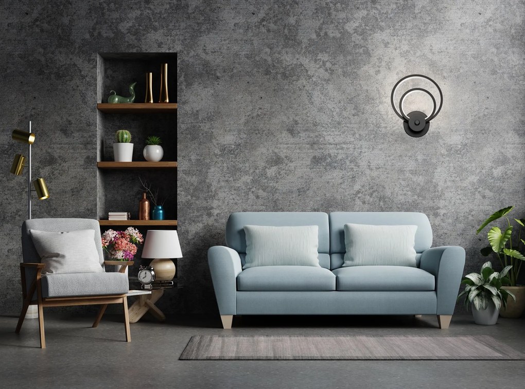 Toolight, LED nástěnné svítidlo APP1042-W, černá, OSW-03622
