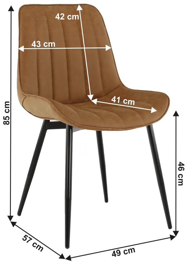 Jídelní židle PYRAMISA - ekokůže, hnědá camel / černá