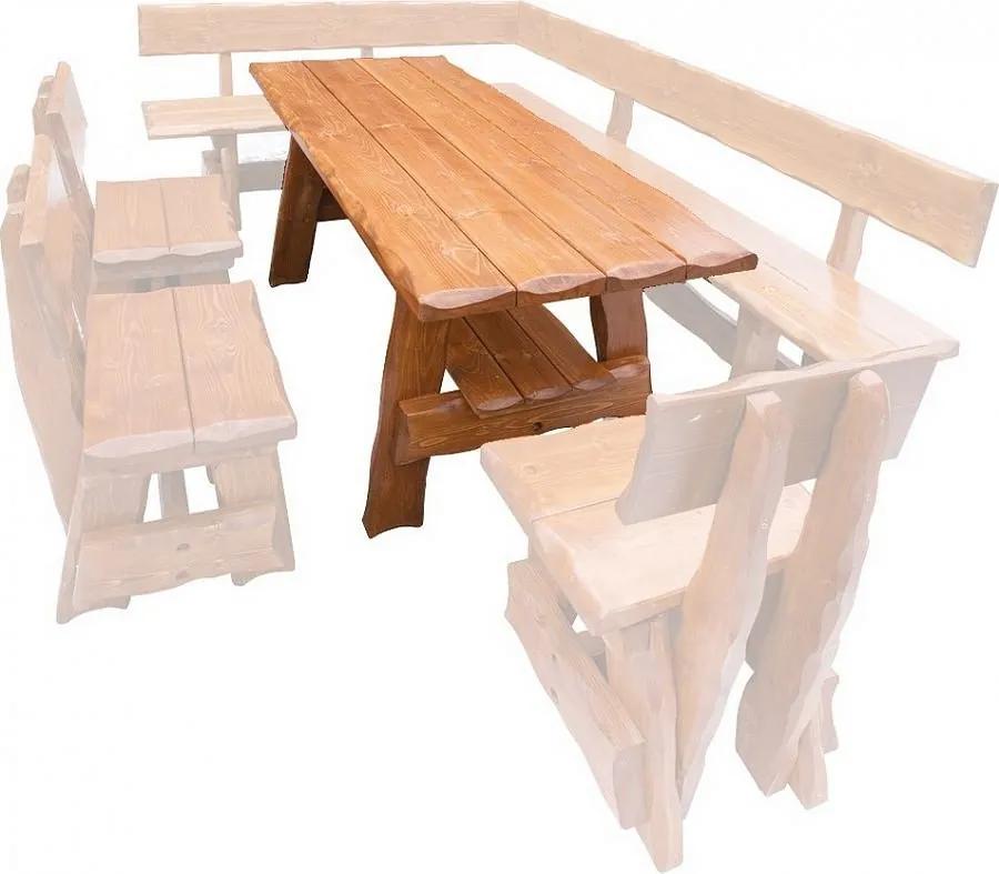 Casarredo - Komfort nábytek Zahradní stůl OM-266 masiv, výběr barev | barva: smrk-moření-dub-lak