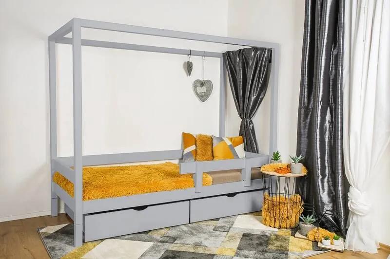 MAXIDO Dětská postel domeček Vali - dva šuplíky 160x80 - Bílá