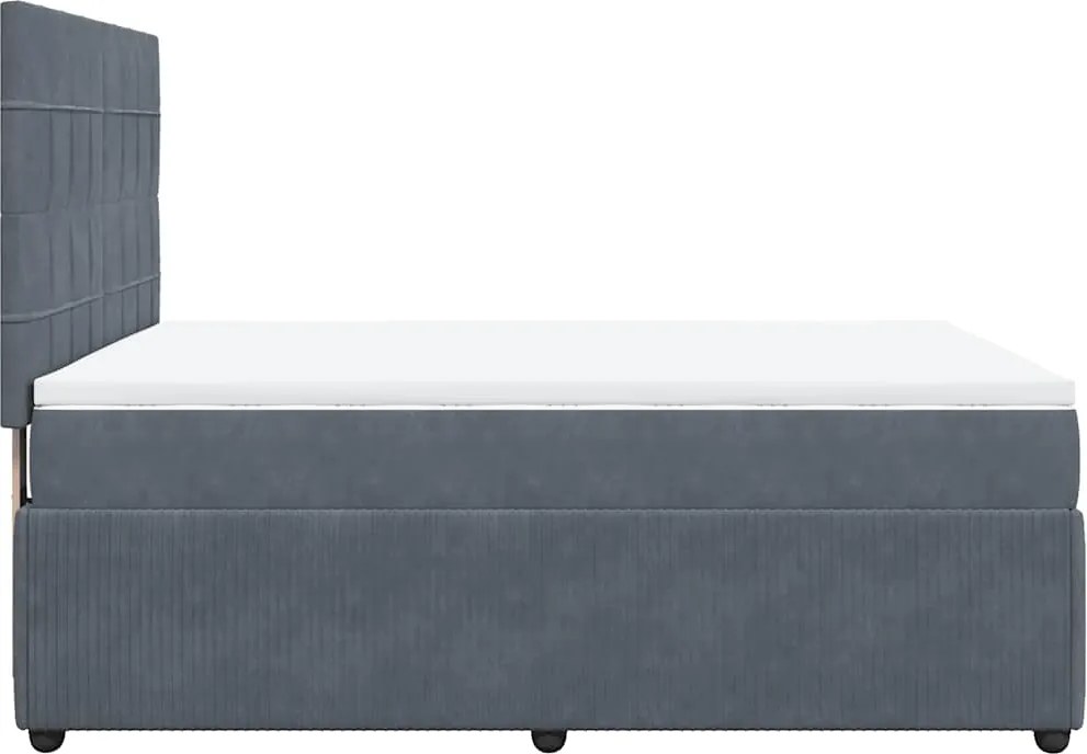Box spring postel s matrací tmavě šedá 160x200 cm samet 3294683
