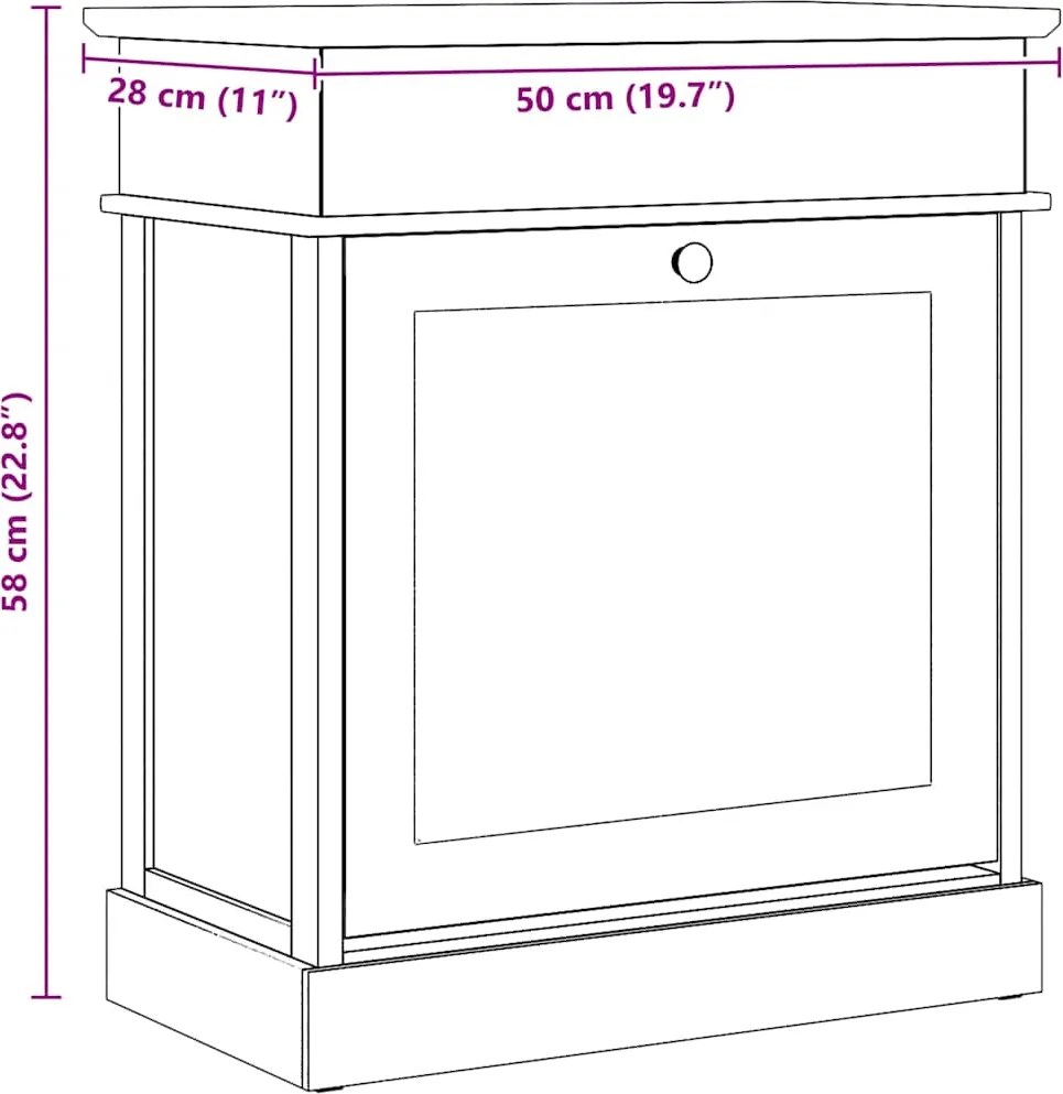 vidaXL Marketos Botník šedý 50 x 28 x 58 cm dřevo pavlovnie