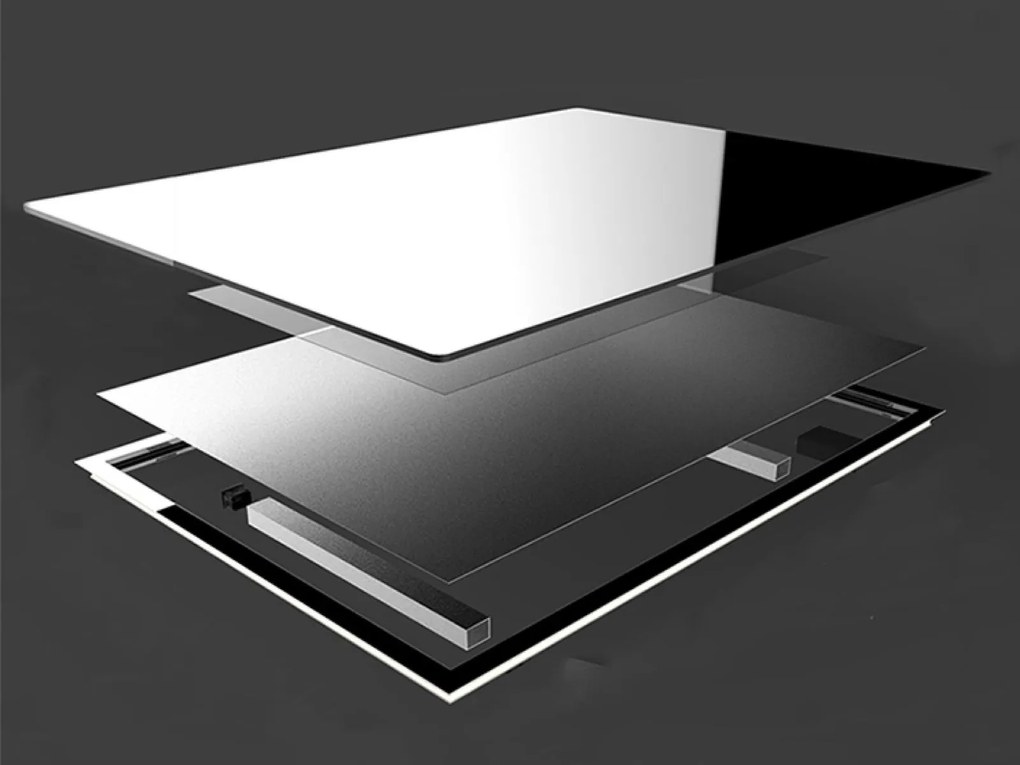 Zrcadlový infrapanel s LED osvětlením MIRROR 320W | Výhřevnost 6 m2 | 60x60 cm | WiFi termostat | Dálkový ovladač | Zrcadlo na šířku