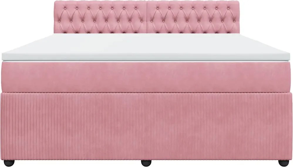 Box spring postel s matrací růžová 180x200 cm samet 3290117