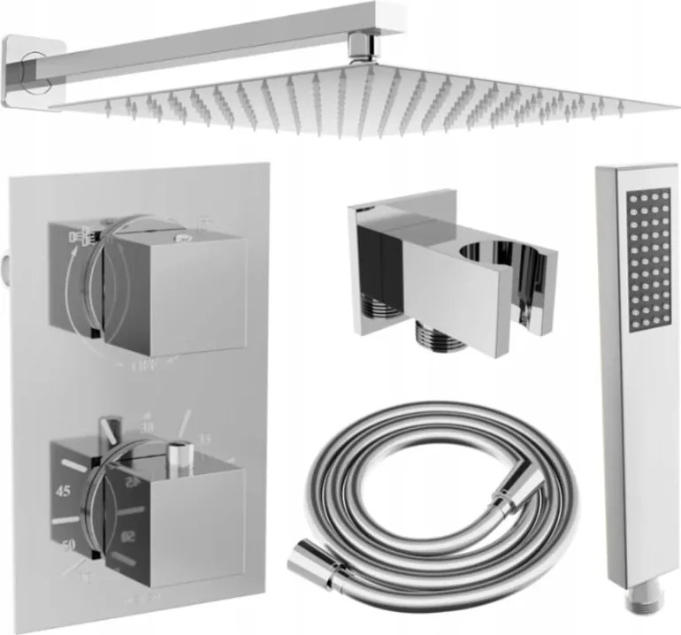 Mexen Cube DR02 podomítková sprchová sada s dešťovou hlavicí 30 cm, chrom - 77502DR0230-00