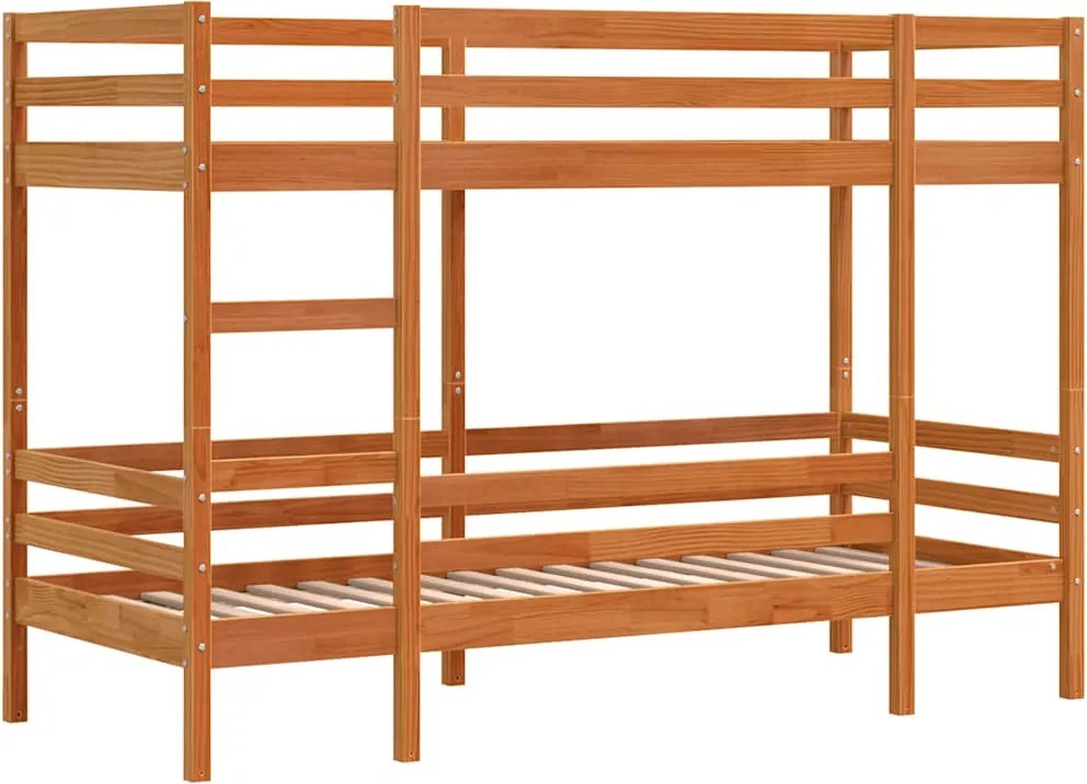 Patrová postel voskově hnědá 90x200 cm masivní borové dřevo 3284220
