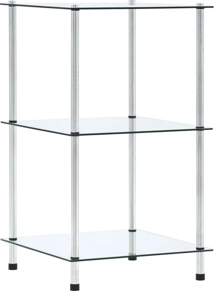 vidaXL 3patrová police 40 × 40 × 67 cm tvrzené sklo [249509] Barva: Černá