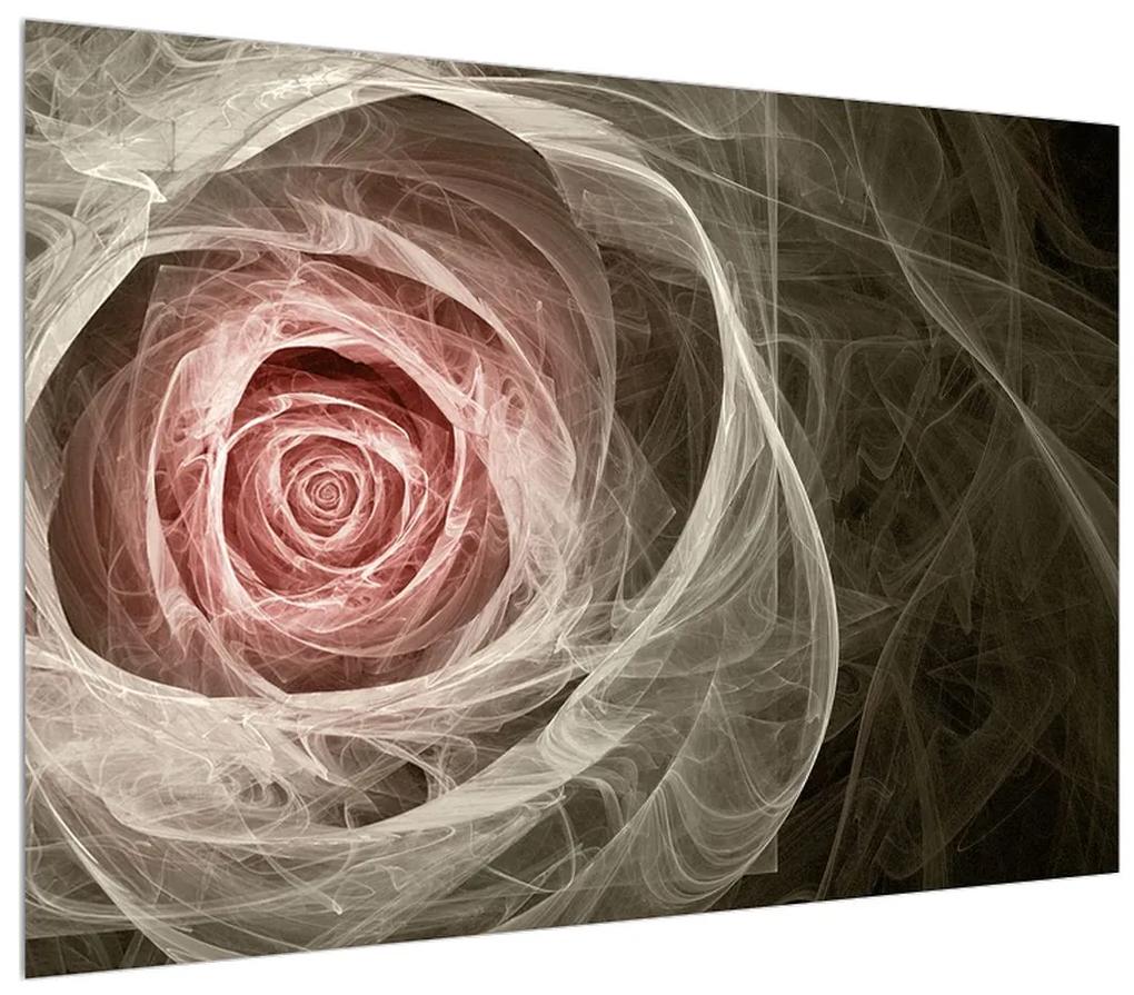 Abstraktní obraz růže (100x70 cm)