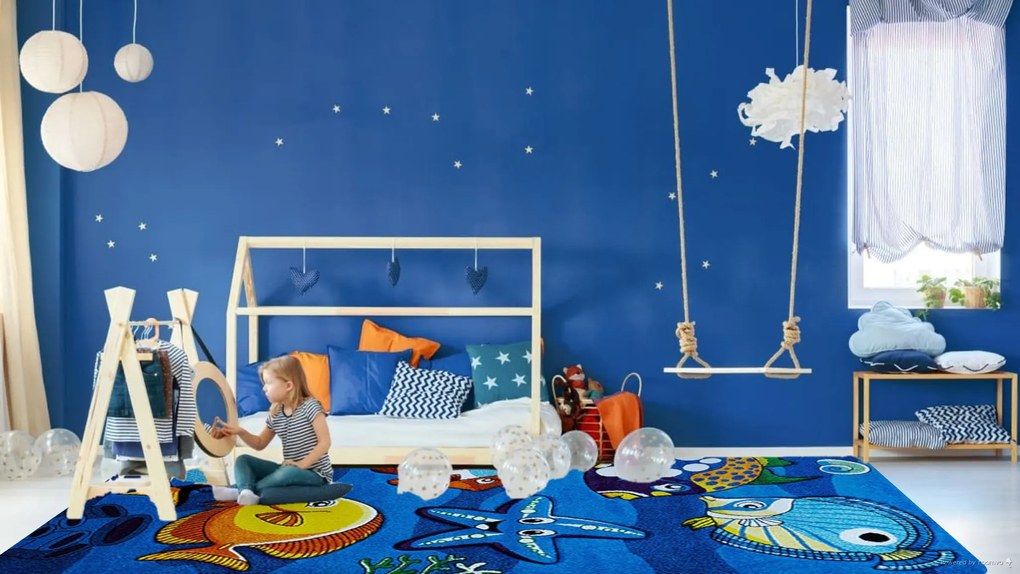 Berfin Dywany Dětský kusový koberec Smart Kids 22308 Blue - 120x180 cm