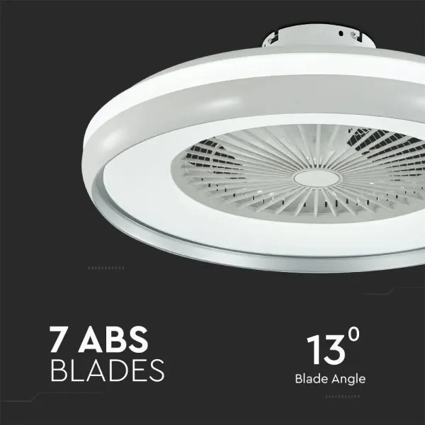LED Stropní svítidlo s ventilátorem LED/45W/230V 3000/4000/6500K šedá