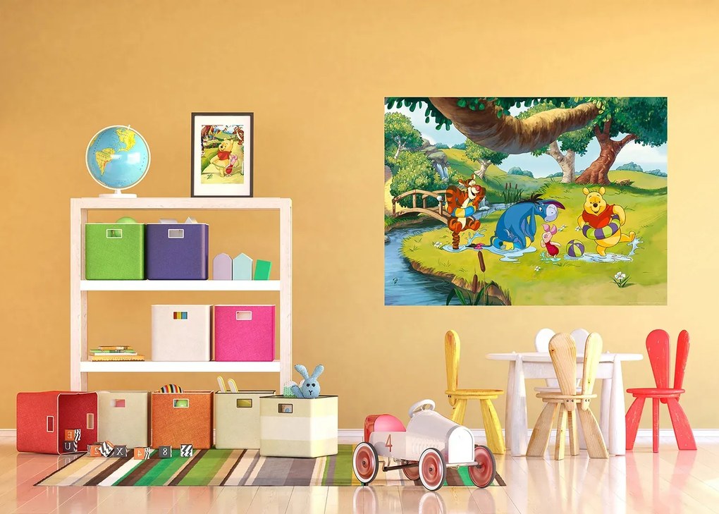 Dětská vliesová fototapeta na zed' Medvídek Pú Čas na Plavání, Disney | 155 x 110 cm | DFTDNM 5215