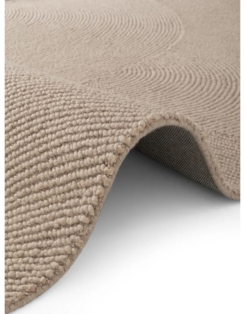 Béžový ručně tkaný vlněný koberec 80x150 cm Calmio – Hanse Home