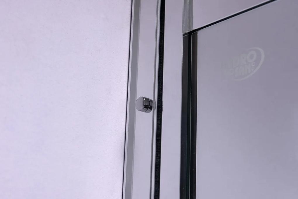 BPS-koupelny Dvoudílná vanová zástěna HYD-PR07 100x150 chrom/transparent