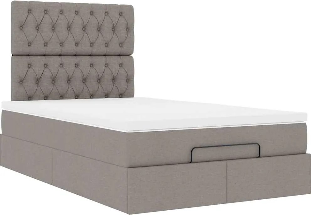 Osmanský rám postele s matrací taupe 120x190cm textil 3314076