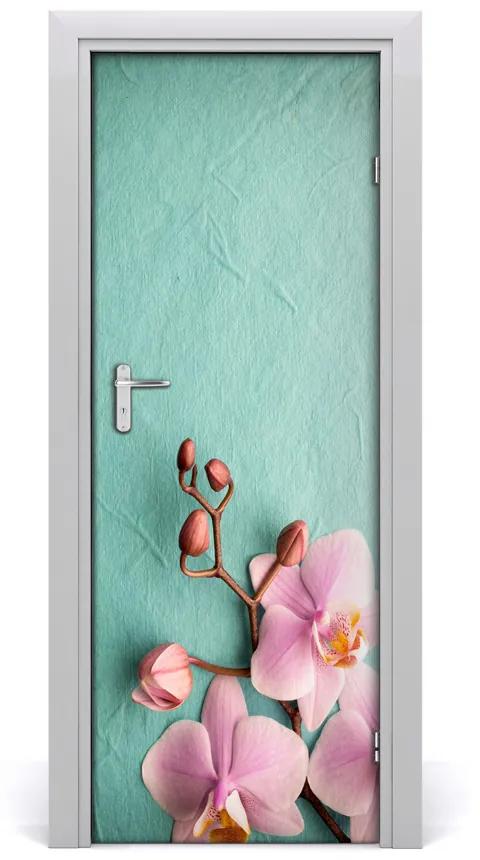 Samolepící fototapeta na dveře Růžová orchidej 85x205 cm