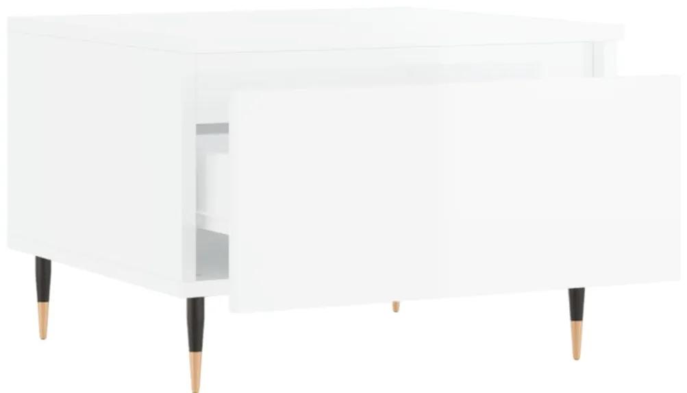 Konferenční stolky 2 ks lesklé bílé 50x46x35cm kompozitní dřevo - Default Title