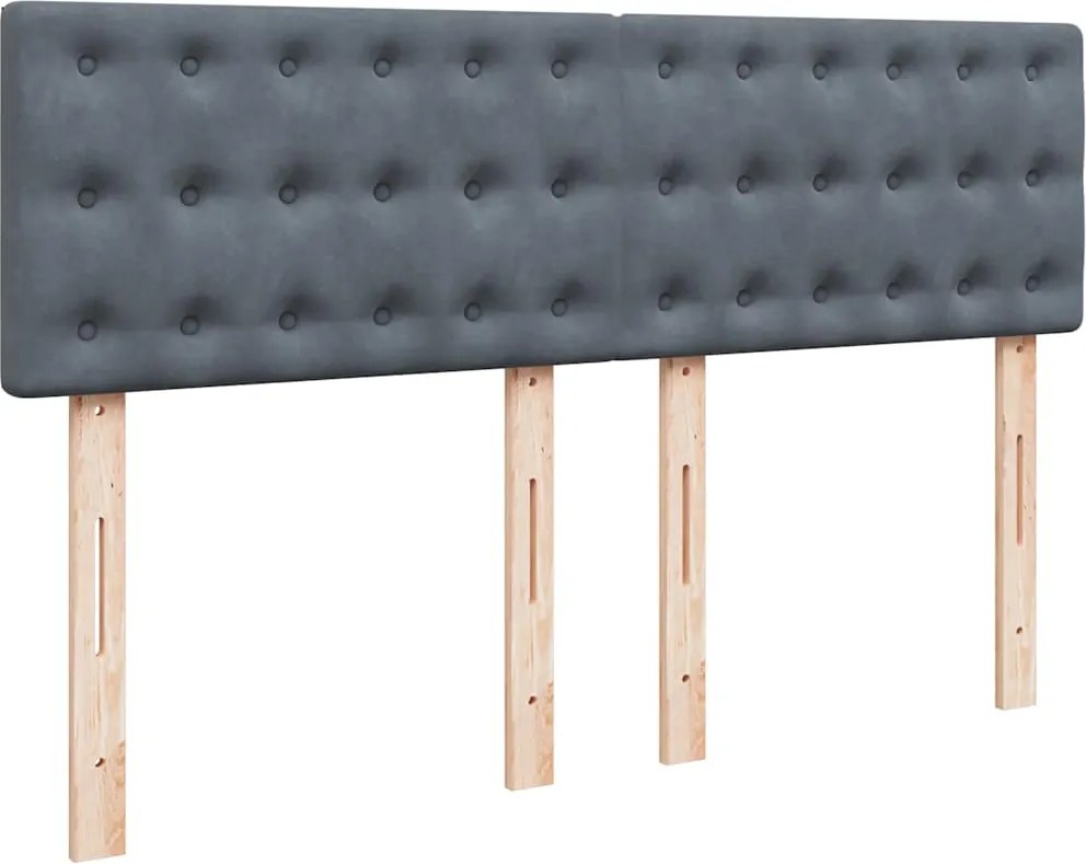 Box spring postel s matrací tmavě šedá 140x200 cm samet 3287771
