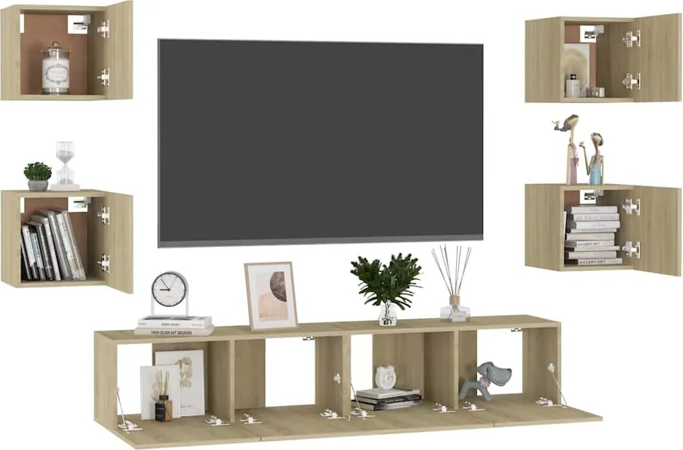 6dílný set TV skříněk dub sonoma kompozitní dřevo 3078977