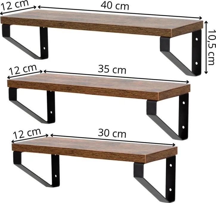 Police na zeď sada 3 ks SPRINGOS HF0049