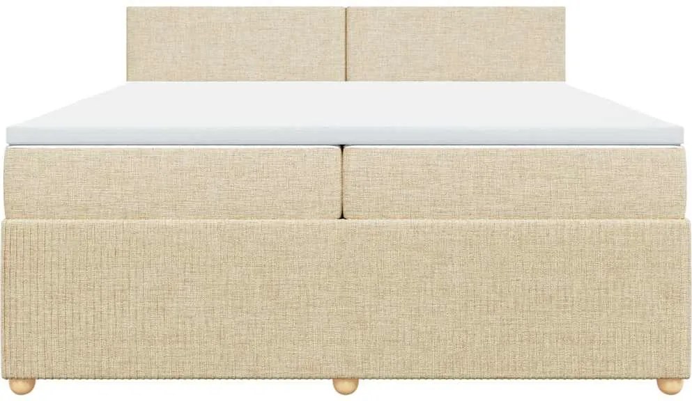 Box spring postel s matrací krémová 200x200 cm textil 3287561