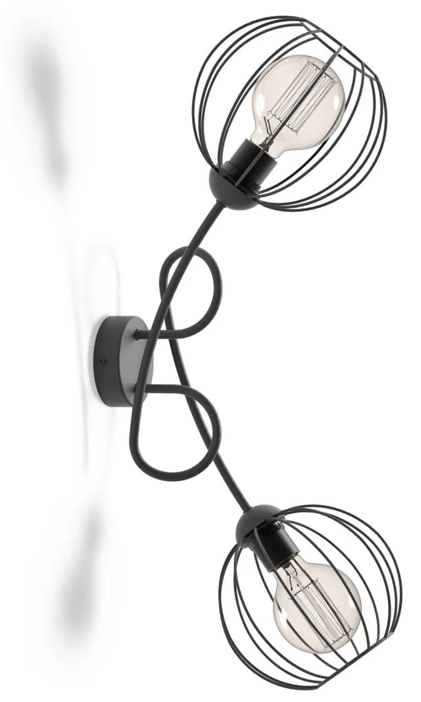 Light for home - Nástěnné svítidlo 40622 "STYLE", 2x60W, E27, Černá