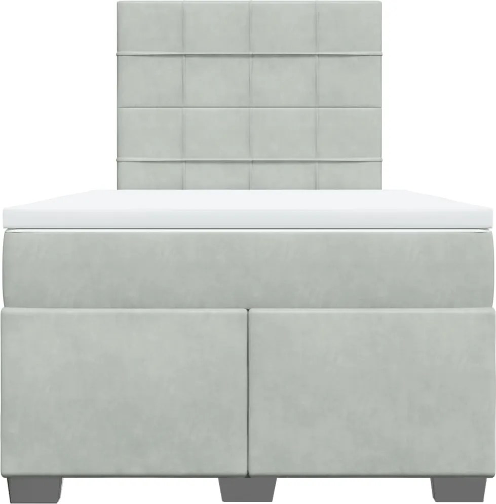 Box spring postel s matrací světle šedá 120 x 200 cm samet 3290882